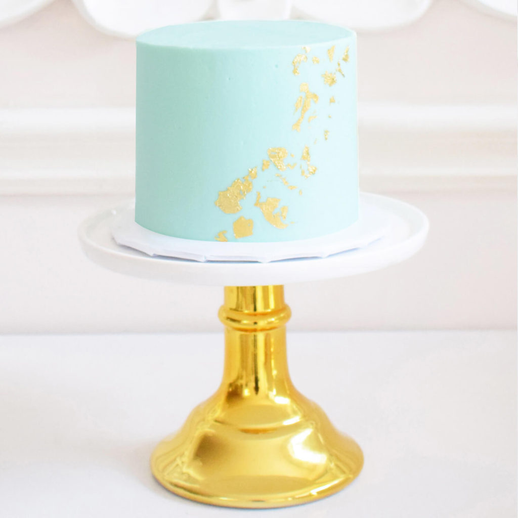 24K Gold Cake: Aqua Blue | Baby Bea's Bakeshop